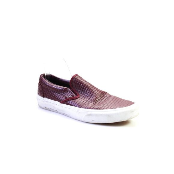 Vans | Shoes | Vans Mens Round Toe Slipon Rubber Sole Loafers Shoe Red ...